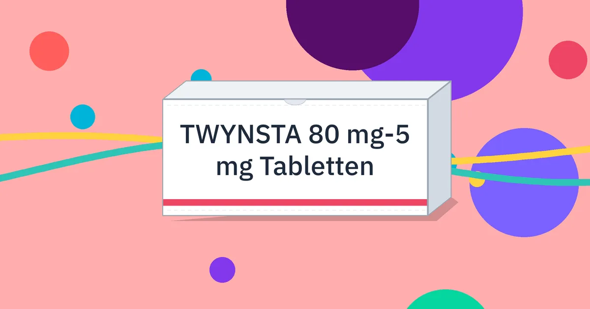 Symbolbild: Packung mit der Aufschrift TWYNSTA 80 mg-5 mg Tabletten (PZN 11893952) – Verfügbarkeit und Bezug in Apotheken in Frankfurt am Main