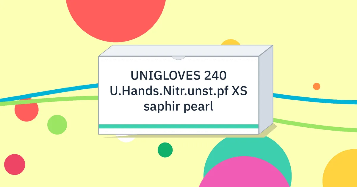 Symbolbild: Packung mit der Aufschrift UNIGLOVES 240 U.Hands.Nitr.unst.pf XS saphir pearl (PZN 18102037) – Verfügbarkeit und Bezug in Apotheken in Frankfurt am Main