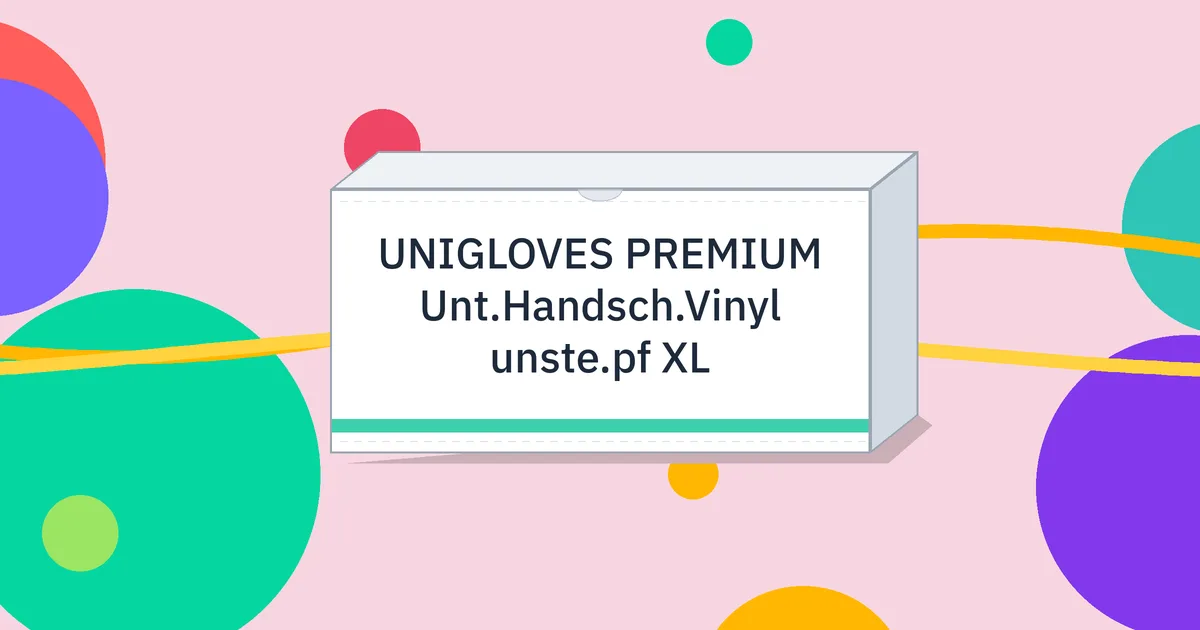 Symbolbild: Packung mit der Aufschrift UNIGLOVES PREMIUM Unt.Handsch.Vinyl unste.pf XL (PZN 17820440) – Verfügbarkeit und Bezug in Apotheken in Frankfurt am Main