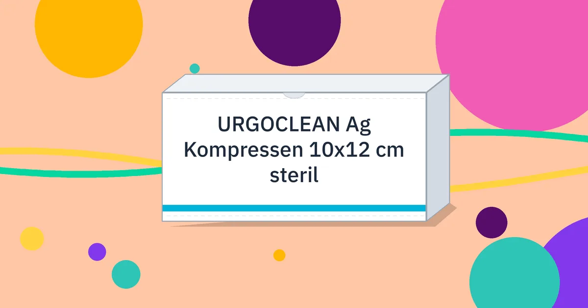 Symbolbild: Packung mit der Aufschrift URGOCLEAN Ag Kompressen 10x12 cm steril (PZN 19854733) – Verfügbarkeit und Bezug in Apotheken in Frankfurt am Main