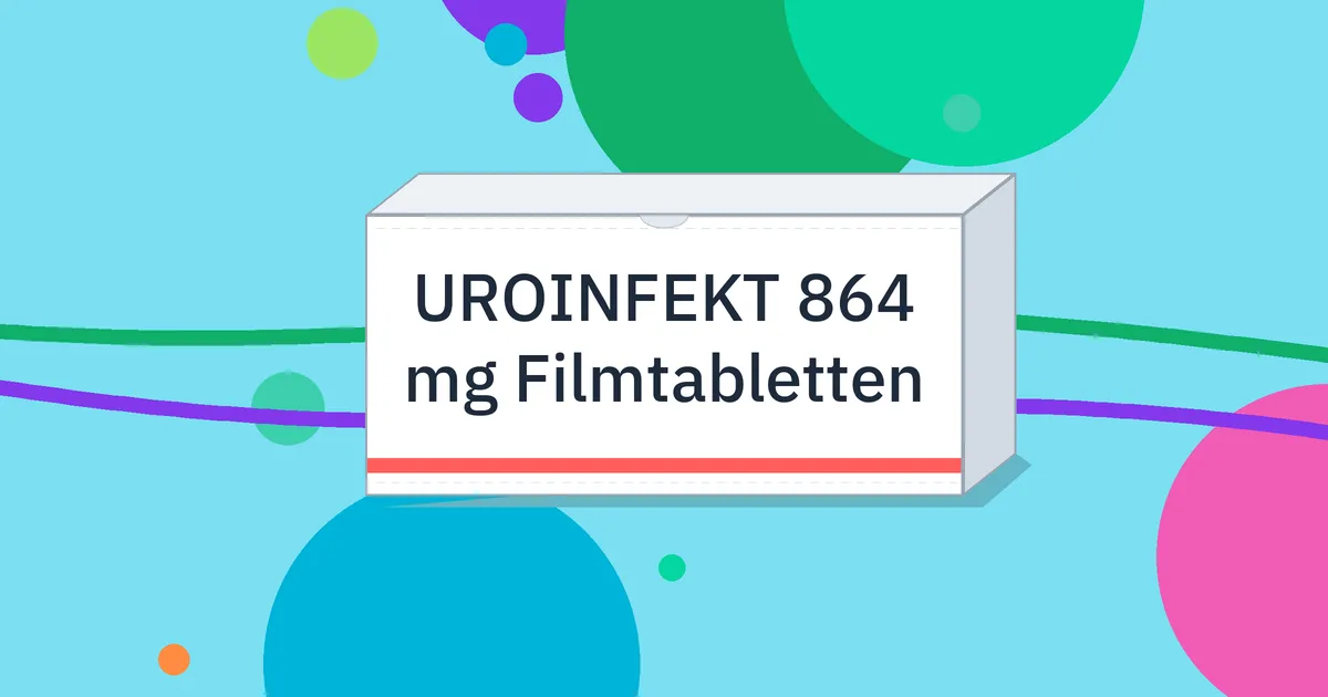 Symbolbild: Packung mit der Aufschrift UROINFEKT 864 mg Filmtabletten (PZN 16622123) – Verfügbarkeit und Bezug in Apotheken in Frankfurt am Main