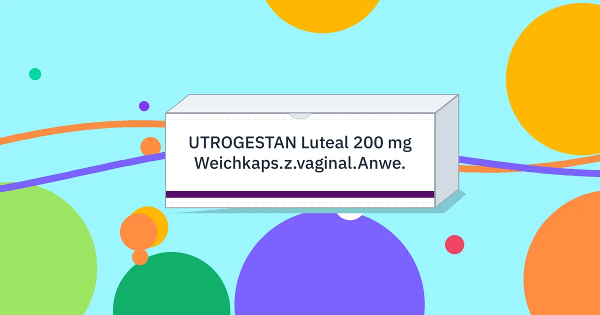 Symbolbild: Packung mit der Aufschrift UTROGESTAN Luteal 200 mg Weichkaps.z.vaginal.Anwe. (PZN 17936007) – Verfügbarkeit und Bezug in Apotheken in Frankfurt am Main