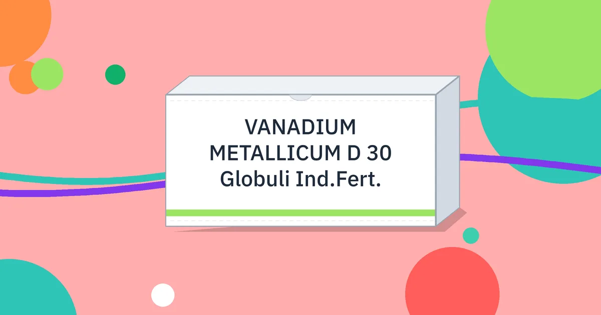 Symbolbild: Packung mit der Aufschrift VANADIUM METALLICUM D 30 Globuli Ind.Fert. (PZN 17690351) – Verfügbarkeit und Bezug in Apotheken in Frankfurt am Main
