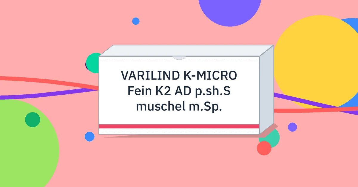 Symbolbild: Packung mit der Aufschrift VARILIND K-MICRO Fein K2 AD p.sh.S muschel m.Sp. (PZN 20559353) – Verfügbarkeit und Bezug in Apotheken in Frankfurt am Main