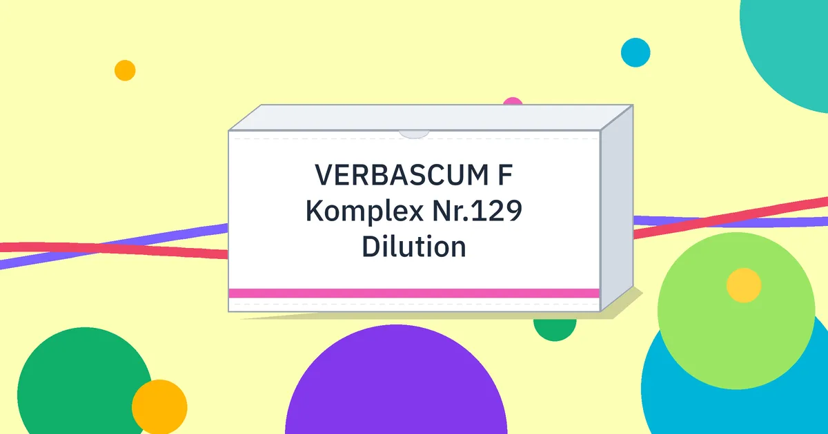 Symbolbild: Packung mit der Aufschrift VERBASCUM F Komplex Nr.129 Dilution (PZN 04484727) – Verfügbarkeit und Bezug in Apotheken in Frankfurt am Main