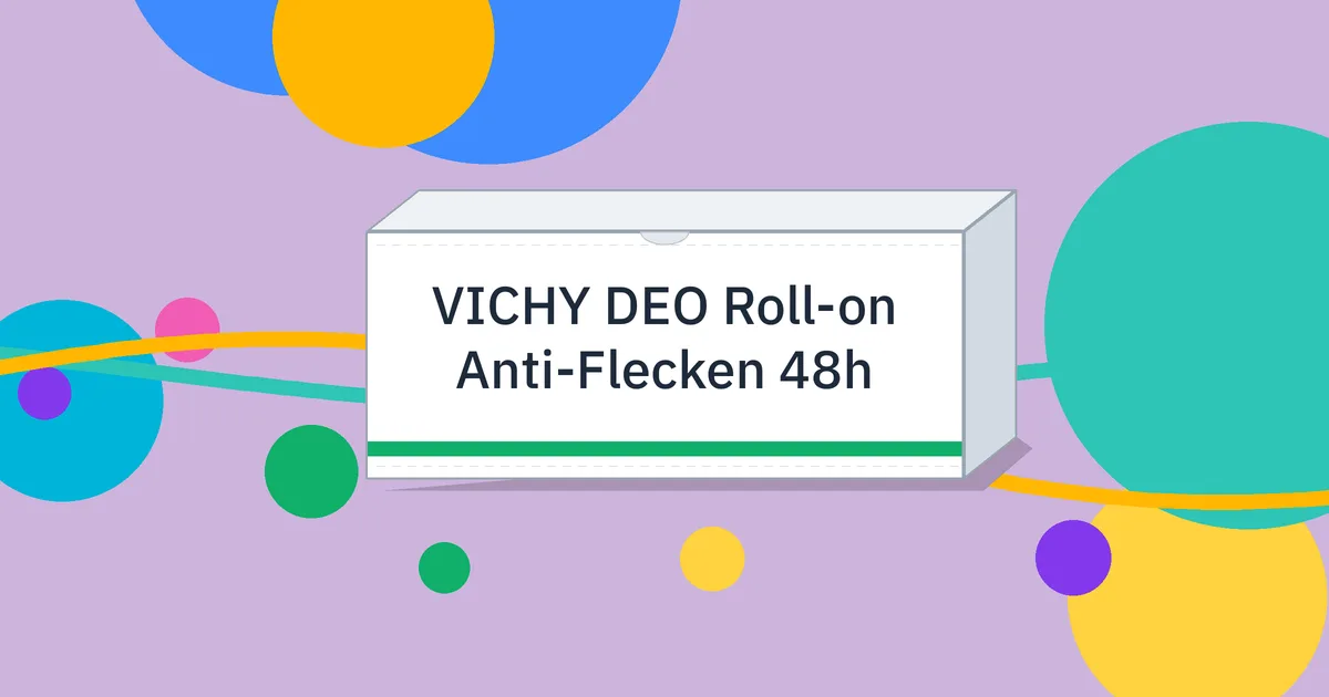 Symbolbild: Packung mit der Aufschrift VICHY DEO Roll-on Anti-Flecken 48h (PZN 11657565) – Verfügbarkeit und Bezug in Apotheken in Frankfurt am Main