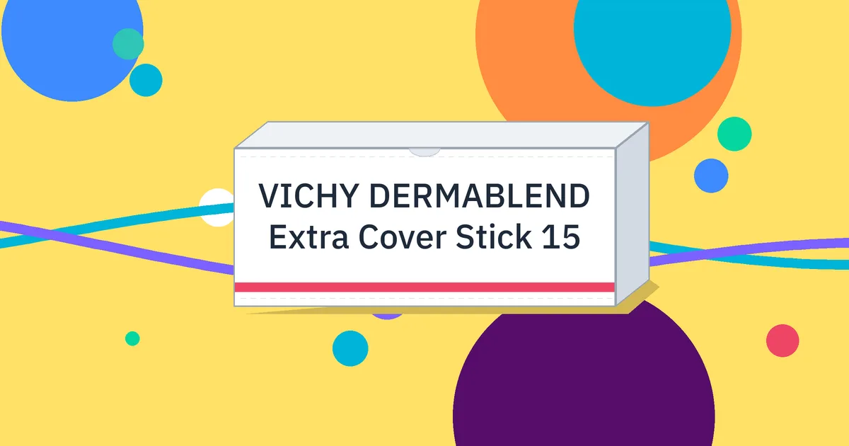 Symbolbild: Packung mit der Aufschrift VICHY DERMABLEND Extra Cover Stick 15 (PZN 15630439) – Verfügbarkeit und Bezug in Apotheken in Frankfurt am Main