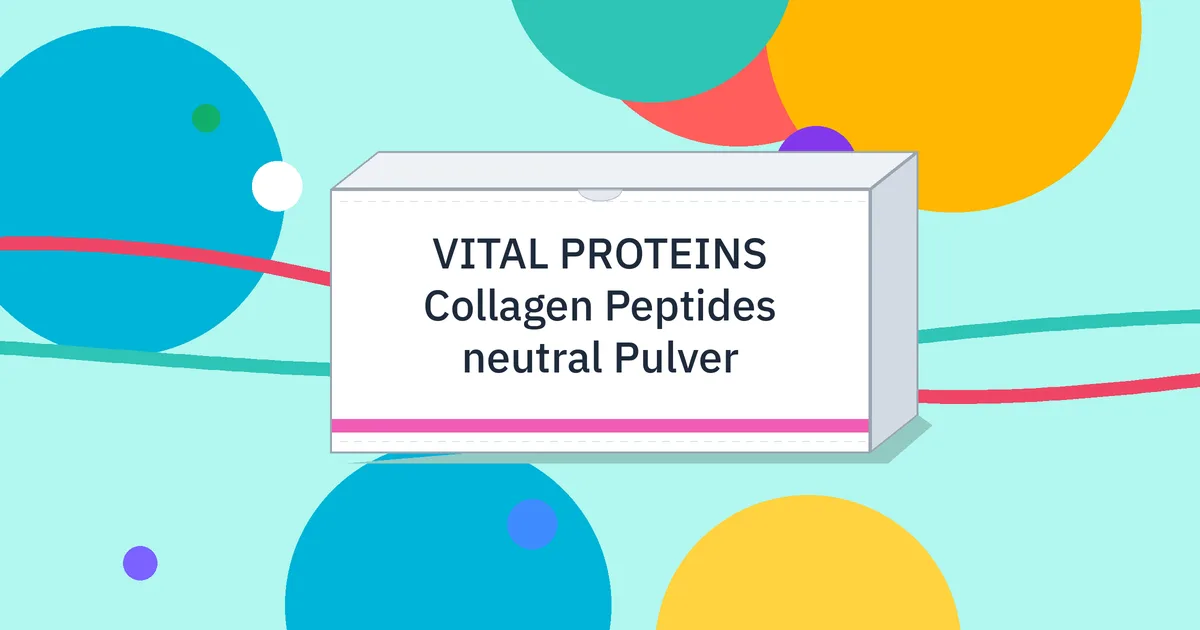 Symbolbild: Packung mit der Aufschrift VITAL PROTEINS Collagen Peptides neutral Pulver (PZN 16933596) – Verfügbarkeit und Bezug in Apotheken in Frankfurt am Main