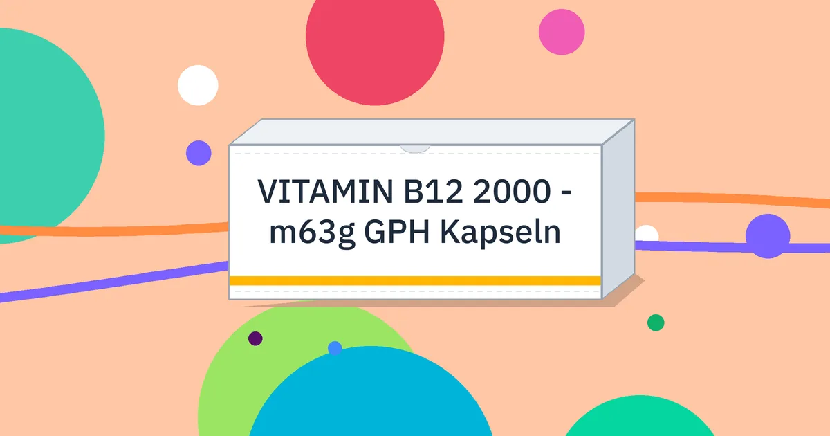 Symbolbild: Packung mit der Aufschrift VITAMIN B12 2000 -m63g GPH Kapseln (PZN 17823088) – Verfügbarkeit und Bezug in Apotheken in Frankfurt am Main