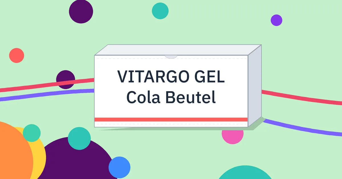 Symbolbild: Packung mit der Aufschrift VITARGO GEL Cola Beutel (PZN 11322646) – Verfügbarkeit und Bezug in Apotheken in Frankfurt am Main