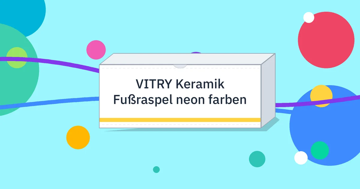 Symbolbild: Packung mit der Aufschrift VITRY Keramik Fußraspel neon farben (PZN 16926917) – Verfügbarkeit und Bezug in Apotheken in Frankfurt am Main