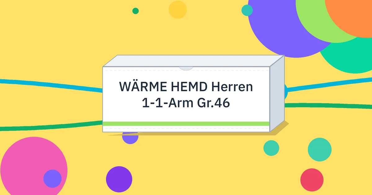 Symbolbild: Packung mit der Aufschrift WÄRME HEMD Herren 1-1-Arm Gr.46 (PZN 02445930) – Verfügbarkeit und Bezug in Apotheken in Frankfurt am Main