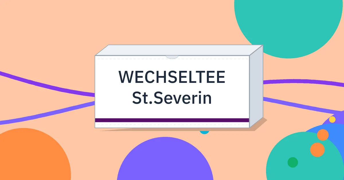 Symbolbild: Packung mit der Aufschrift WECHSELTEE St.Severin (PZN 18263160) – Verfügbarkeit und Bezug in Apotheken in Frankfurt am Main
