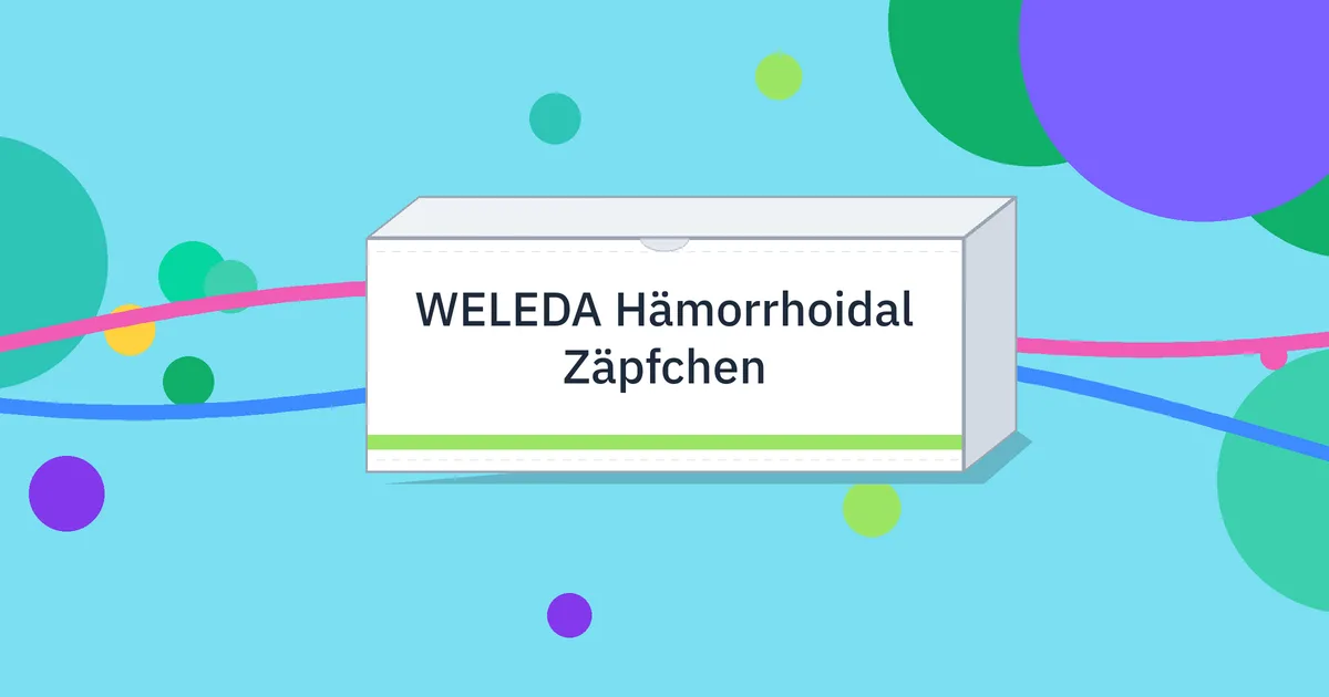 Symbolbild: Packung mit der Aufschrift WELEDA Hämorrhoidal Zäpfchen (PZN 03205659) – Verfügbarkeit und Bezug in Apotheken in Frankfurt am Main