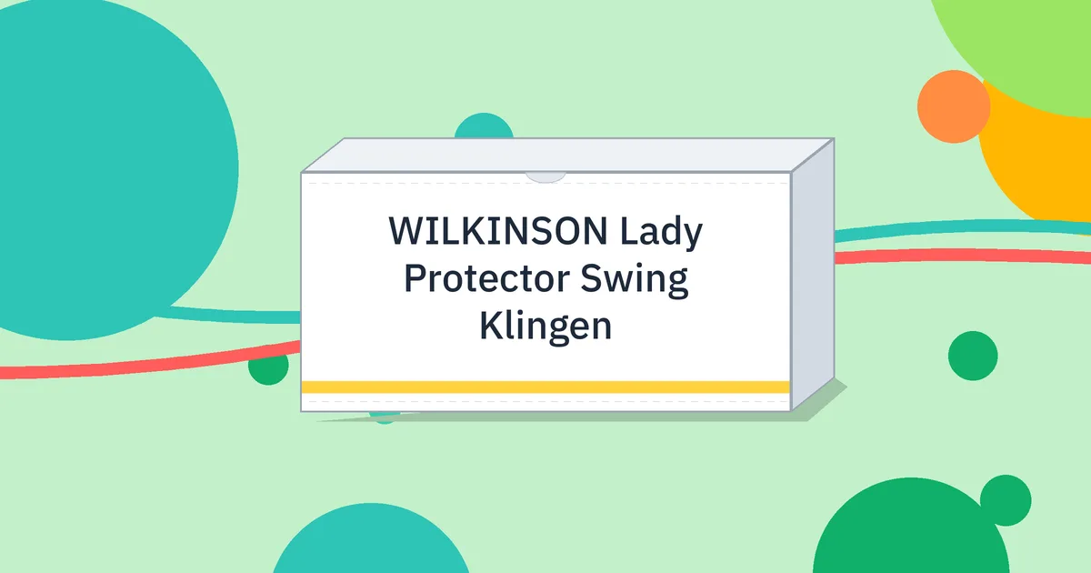 Symbolbild: Packung mit der Aufschrift WILKINSON Lady Protector Swing Klingen (PZN 04017351) – Verfügbarkeit und Bezug in Apotheken in Frankfurt am Main