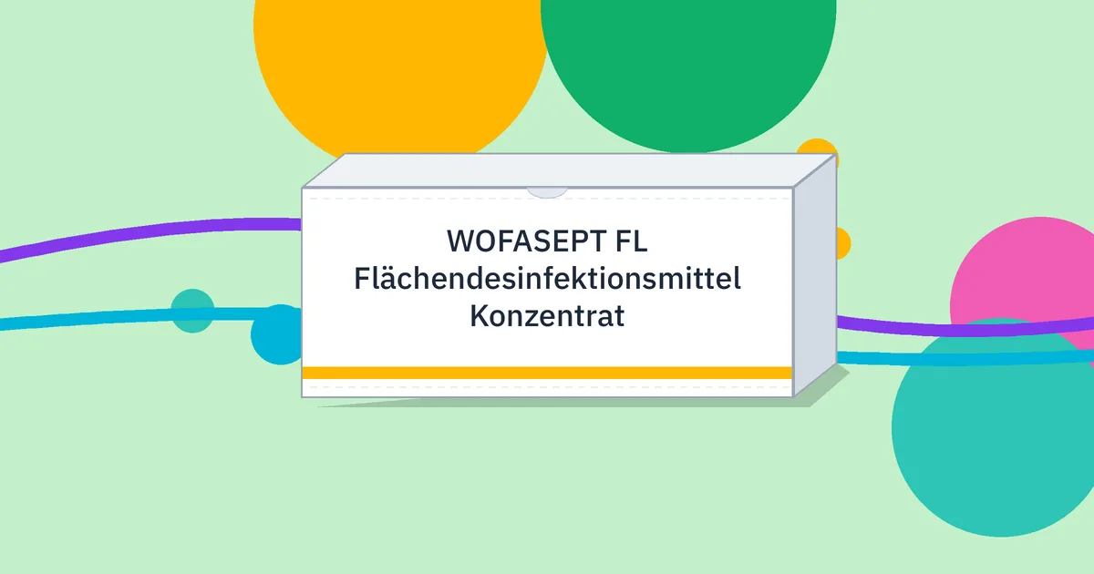 Symbolbild: Packung mit der Aufschrift WOFASEPT FL Flächendesinfektionsmittel Konzentrat (PZN 07338877) – Verfügbarkeit und Bezug in Apotheken in Frankfurt am Main