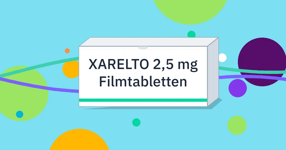 Symbolbild: Packung mit der Aufschrift XARELTO 2,5 mg Filmtabletten (PZN 18498621) – Verfügbarkeit und Bezug in Apotheken in Frankfurt am Main