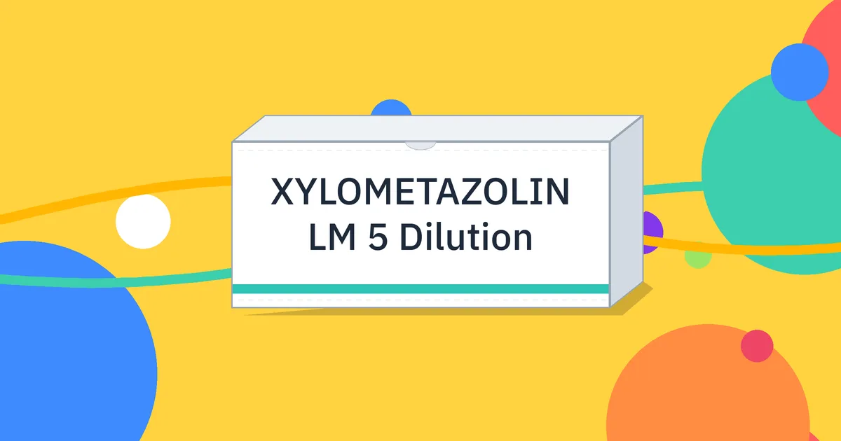 Symbolbild: Packung mit der Aufschrift XYLOMETAZOLIN LM 5 Dilution (PZN 13283123) – Verfügbarkeit und Bezug in Apotheken in Frankfurt am Main