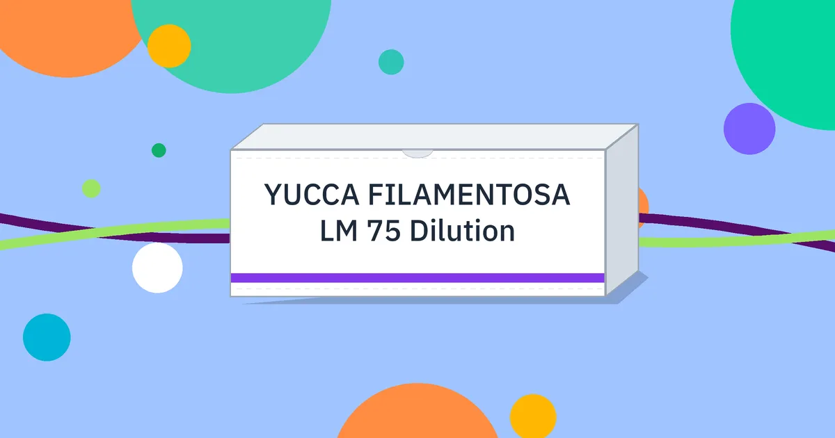 Symbolbild: Packung mit der Aufschrift YUCCA FILAMENTOSA LM 75 Dilution (PZN 13289226) – Verfügbarkeit und Bezug in Apotheken in Frankfurt am Main