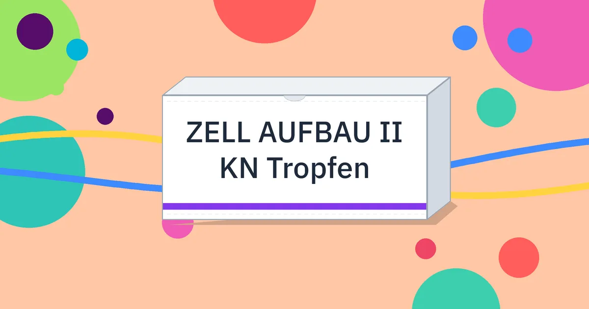 Symbolbild: Packung mit der Aufschrift ZELL AUFBAU II KN Tropfen (PZN 05909554) – Verfügbarkeit und Bezug in Apotheken in Frankfurt am Main