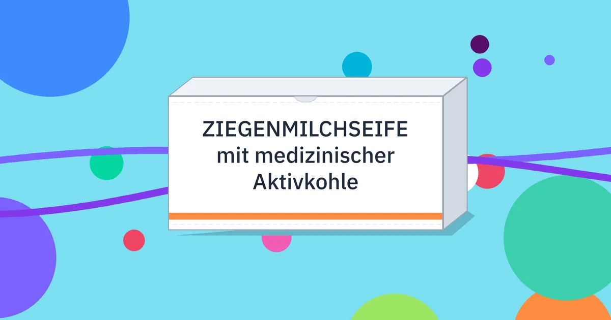 Symbolbild: Packung mit der Aufschrift ZIEGENMILCHSEIFE mit medizinischer Aktivkohle (PZN 11108321) – Verfügbarkeit und Bezug in Apotheken in Frankfurt am Main
