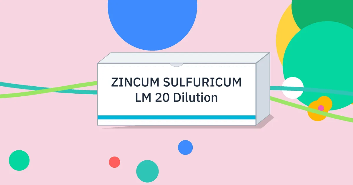 Symbolbild: Packung mit der Aufschrift ZINCUM SULFURICUM LM 20 Dilution (PZN 13300264) – Verfügbarkeit und Bezug in Apotheken in Frankfurt am Main