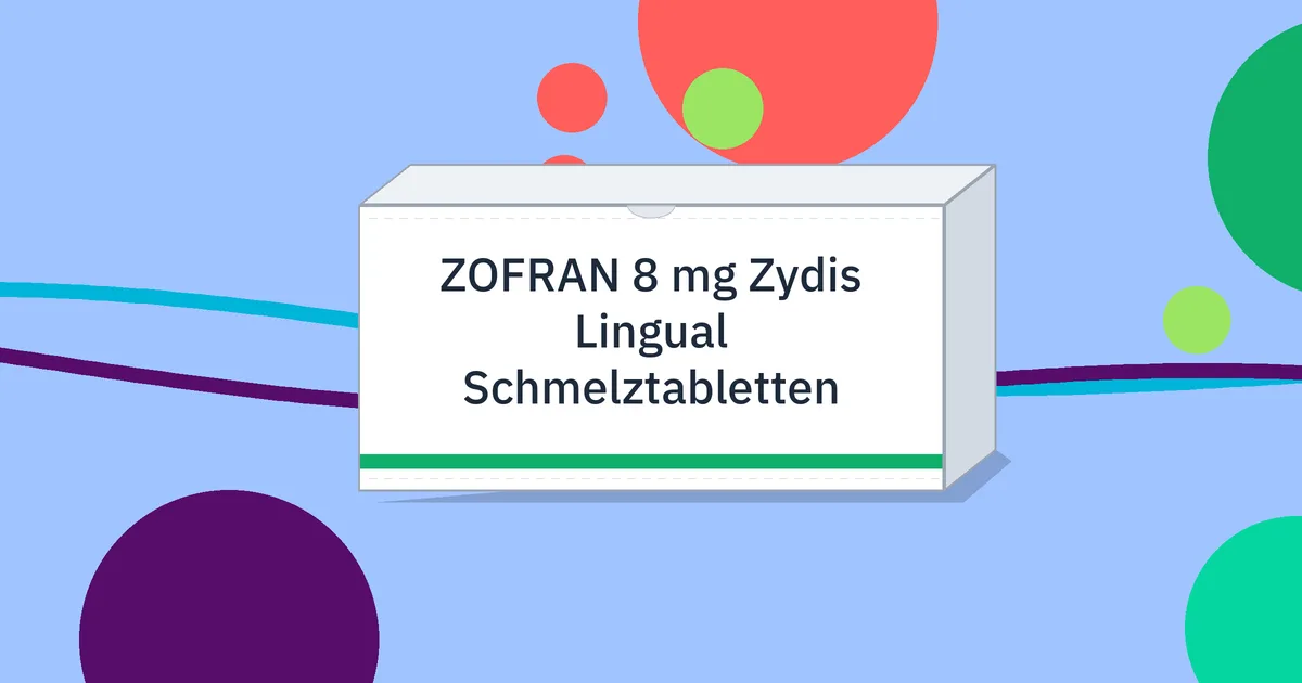 Symbolbild: Packung mit der Aufschrift ZOFRAN 8 mg Zydis Lingual Schmelztabletten (PZN 01607589) – Verfügbarkeit und Bezug in Apotheken in Frankfurt am Main
