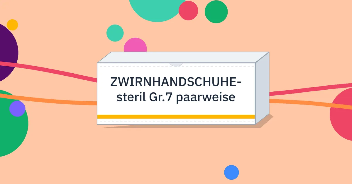 Symbolbild: Packung mit der Aufschrift ZWIRNHANDSCHUHE-steril Gr.7 paarweise (PZN 18397647) – Verfügbarkeit und Bezug in Apotheken in Frankfurt am Main