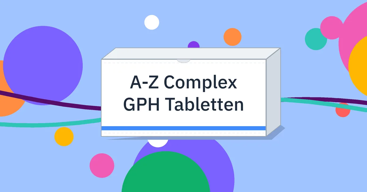 Symbolbild: Packung mit der Aufschrift A-Z Complex GPH Tabletten (PZN 10145975) – Verfügbarkeit und Bezug in Apotheken in Frankfurt am Main