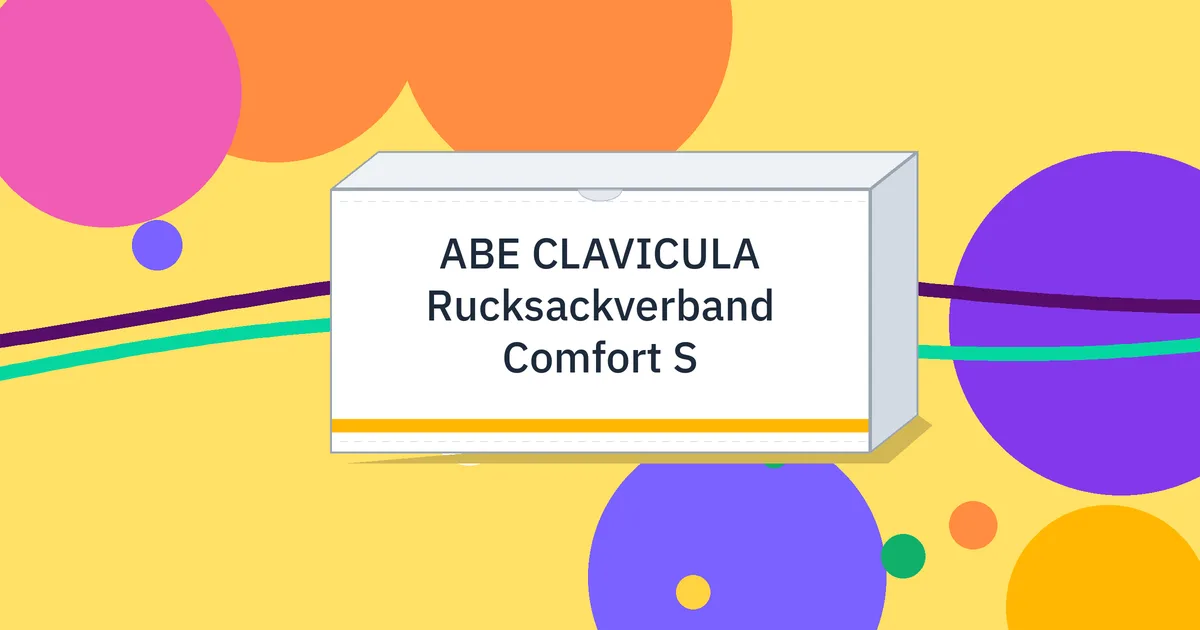 Symbolbild: Packung mit der Aufschrift ABE CLAVICULA Rucksackverband Comfort S (PZN 03757264) – Verfügbarkeit und Bezug in Apotheken in Frankfurt am Main