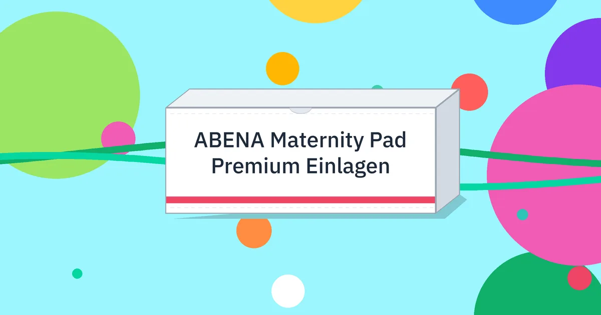 Symbolbild: Packung mit der Aufschrift ABENA Maternity Pad Premium Einlagen (PZN 18165285) – Verfügbarkeit und Bezug in Apotheken in Frankfurt am Main