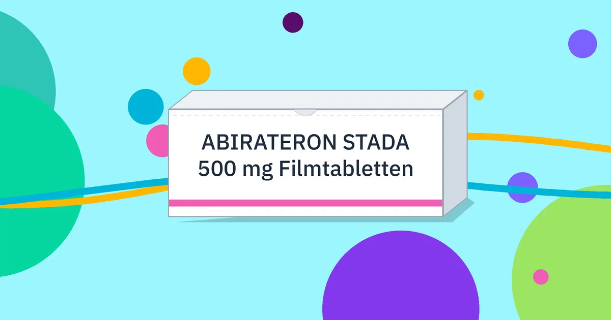 Symbolbild: Packung mit der Aufschrift ABIRATERON STADA 500 mg Filmtabletten (PZN 19301885) – Verfügbarkeit und Bezug in Apotheken in Frankfurt am Main