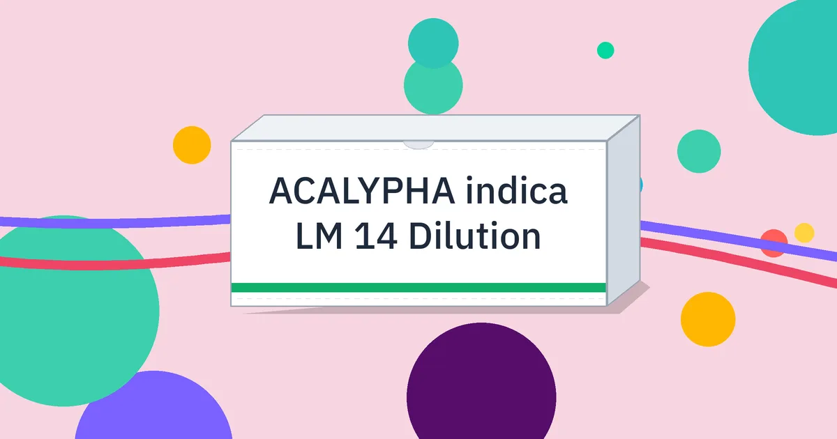Symbolbild: Packung mit der Aufschrift ACALYPHA indica LM 14 Dilution (PZN 13262397) – Verfügbarkeit und Bezug in Apotheken in Frankfurt am Main