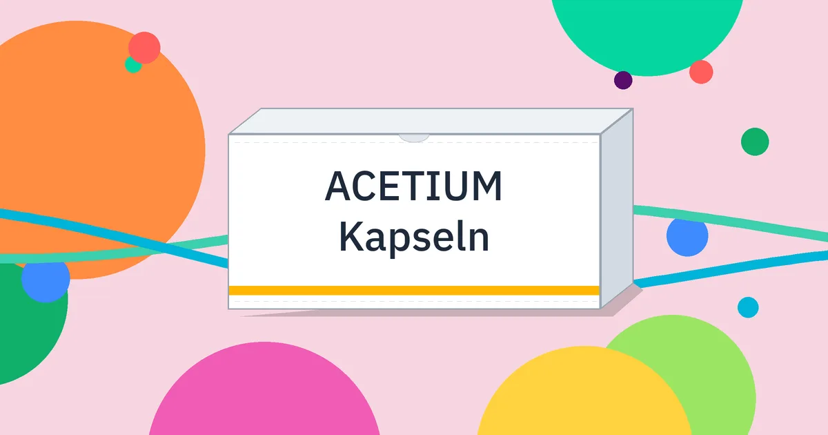 Symbolbild: Packung mit der Aufschrift ACETIUM Kapseln (PZN 01396098) – Verfügbarkeit und Bezug in Apotheken in Frankfurt am Main