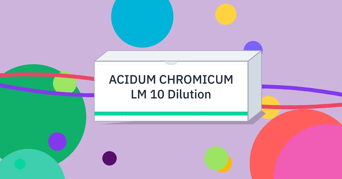 Symbolbild: Packung mit der Aufschrift ACIDUM CHROMICUM LM 10 Dilution (PZN 13272510) – Verfügbarkeit und Bezug in Apotheken in Frankfurt am Main