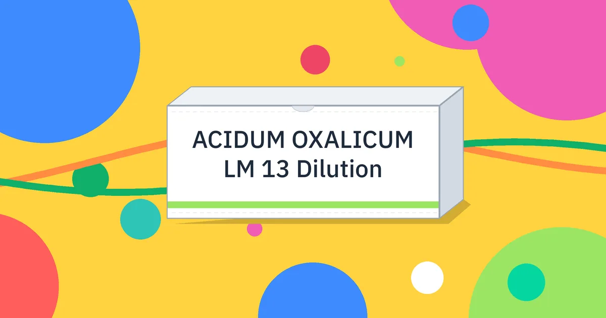Symbolbild: Packung mit der Aufschrift ACIDUM OXALICUM LM 13 Dilution (PZN 13281041) – Verfügbarkeit und Bezug in Apotheken in Frankfurt am Main