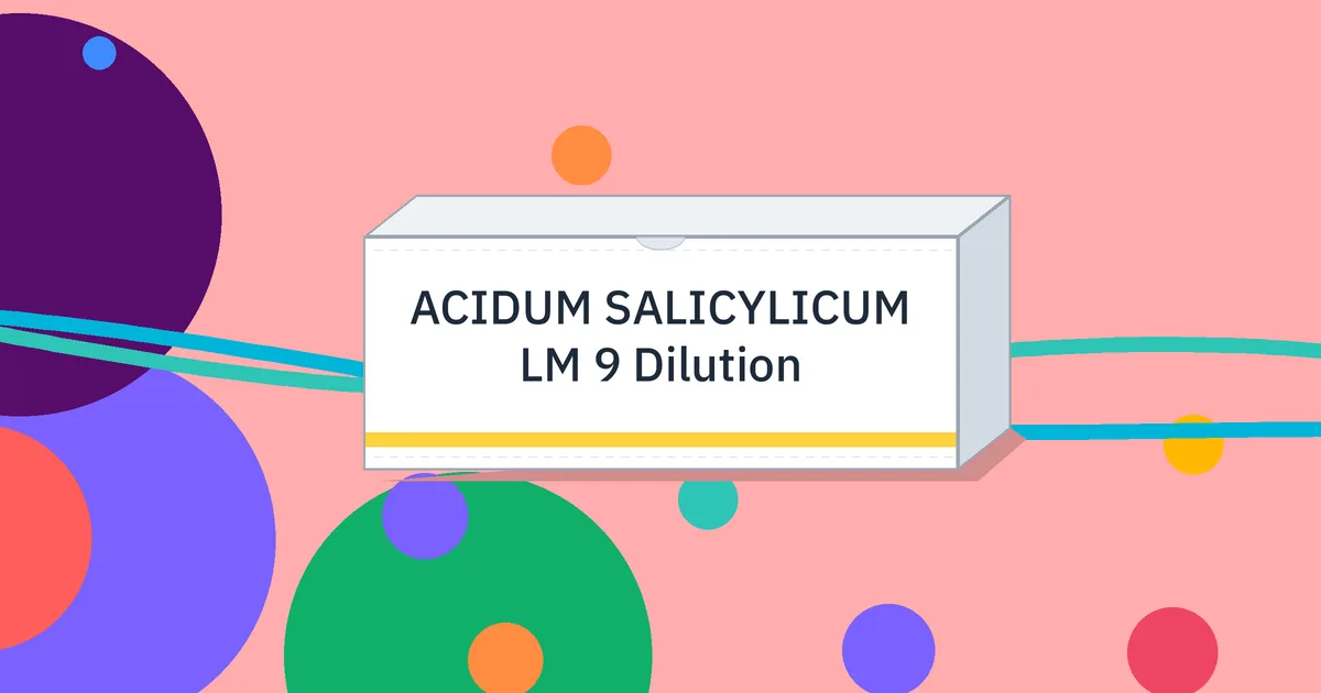 Symbolbild: Packung mit der Aufschrift ACIDUM SALICYLICUM LM 9 Dilution (PZN 13281905) – Verfügbarkeit und Bezug in Apotheken in Frankfurt am Main