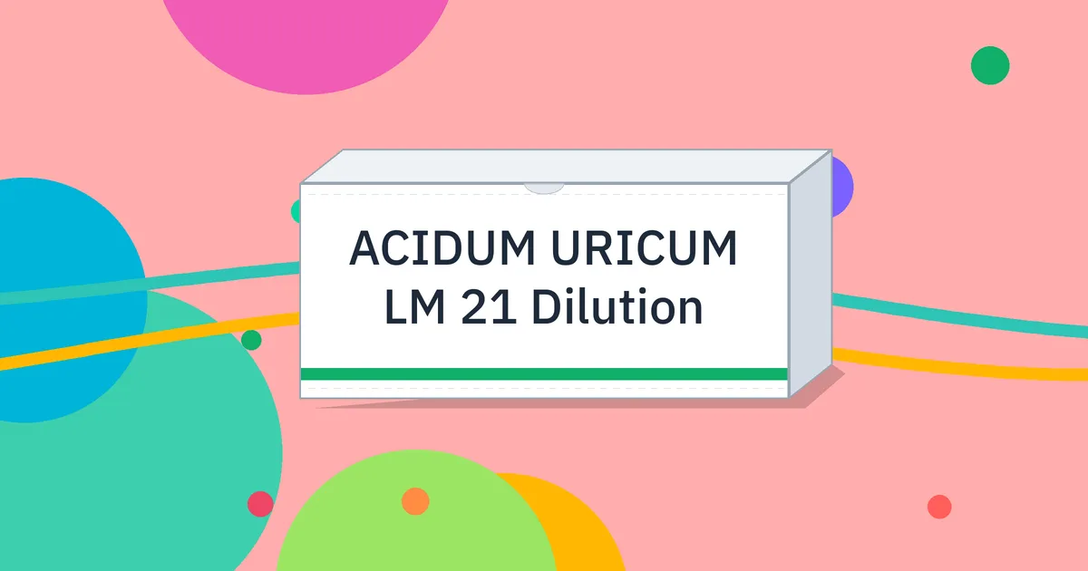 Symbolbild: Packung mit der Aufschrift ACIDUM URICUM LM 21 Dilution (PZN 13288847) – Verfügbarkeit und Bezug in Apotheken in Frankfurt am Main