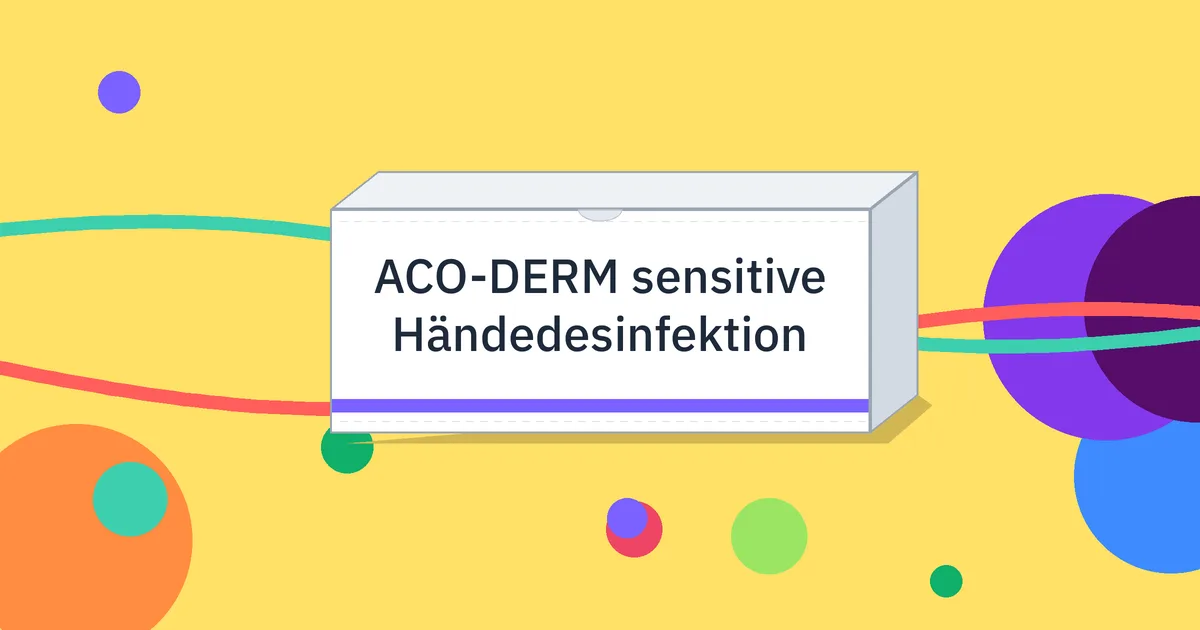 Symbolbild: Packung mit der Aufschrift ACO-DERM sensitive Händedesinfektion (PZN 17586168) – Verfügbarkeit und Bezug in Apotheken in Frankfurt am Main