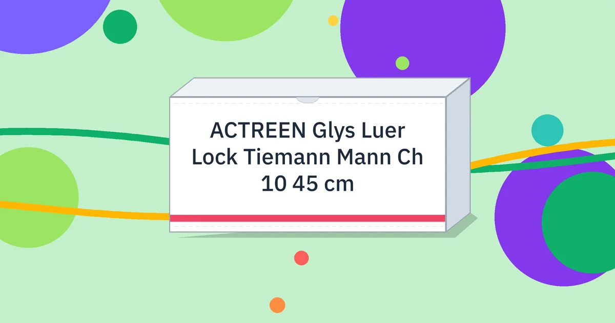 Symbolbild: Packung mit der Aufschrift ACTREEN Glys Luer Lock Tiemann Mann Ch 10 45 cm (PZN 04400469) – Verfügbarkeit und Bezug in Apotheken in Frankfurt am Main