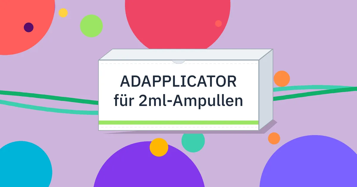 Symbolbild: Packung mit der Aufschrift ADAPPLICATOR für 2ml-Ampullen (PZN 04714110) – Verfügbarkeit und Bezug in Apotheken in Frankfurt am Main