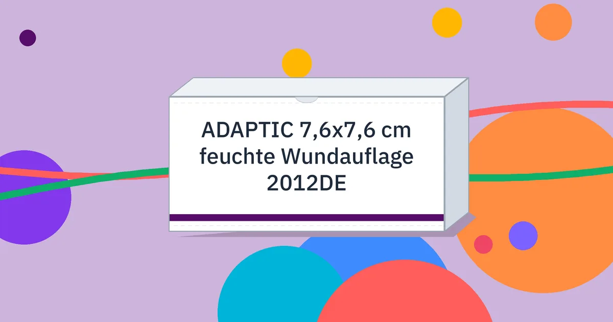 Symbolbild: Packung mit der Aufschrift ADAPTIC 7,6x7,6 cm feuchte Wundauflage 2012DE (PZN 19118419) – Verfügbarkeit und Bezug in Apotheken in Frankfurt am Main