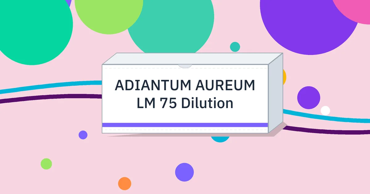 Symbolbild: Packung mit der Aufschrift ADIANTUM AUREUM LM 75 Dilution (PZN 13295020) – Verfügbarkeit und Bezug in Apotheken in Frankfurt am Main