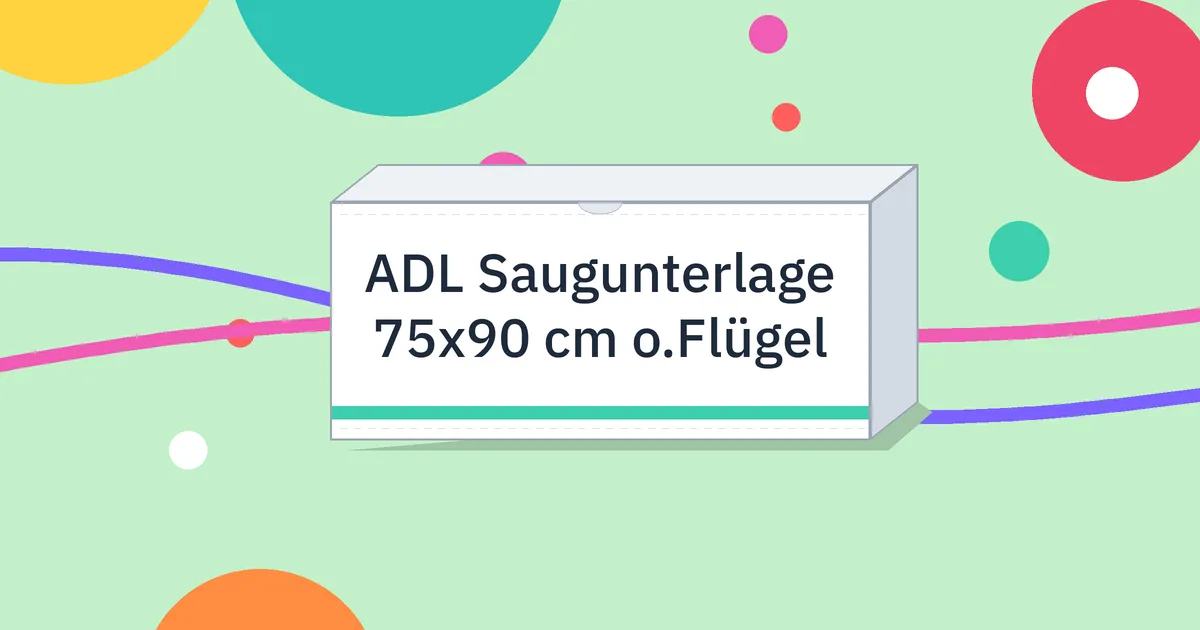 Symbolbild: Packung mit der Aufschrift ADL Saugunterlage 75x90 cm o.Flügel (PZN 08668631) – Verfügbarkeit und Bezug in Apotheken in Frankfurt am Main