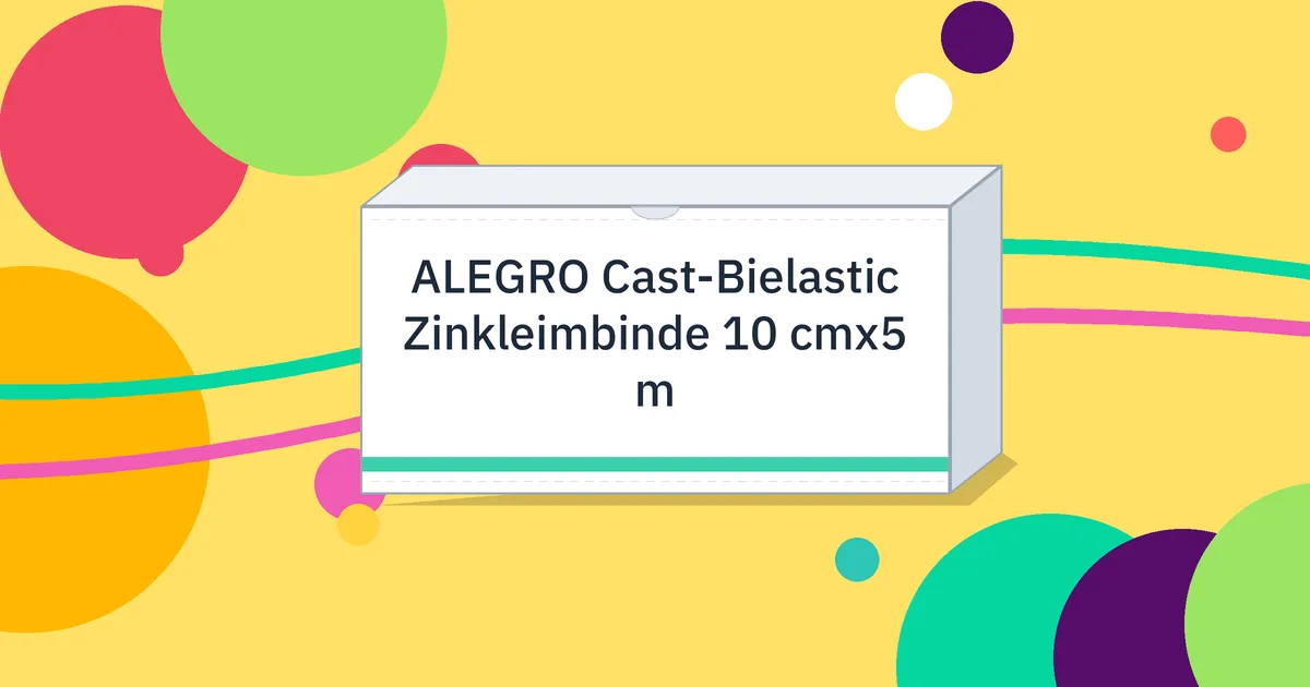 Symbolbild: Packung mit der Aufschrift ALEGRO Cast-Bielastic Zinkleimbinde 10 cmx5 m (PZN 02173733) – Verfügbarkeit und Bezug in Apotheken in Frankfurt am Main