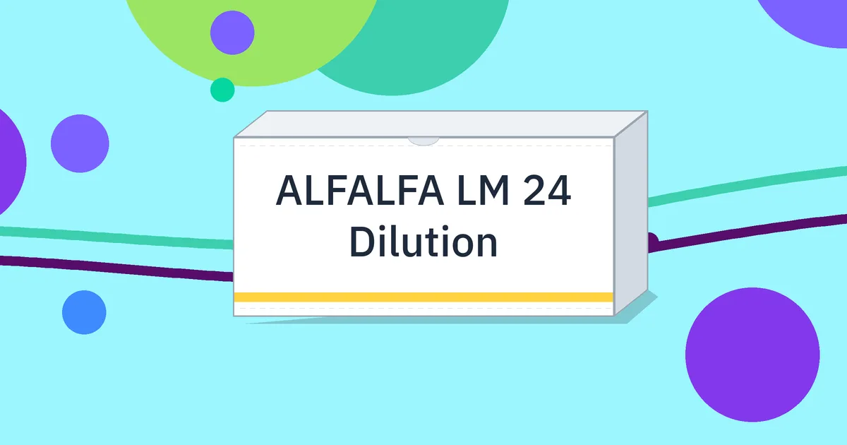 Symbolbild: Packung mit der Aufschrift ALFALFA LM 24 Dilution (PZN 13310297) – Verfügbarkeit und Bezug in Apotheken in Frankfurt am Main