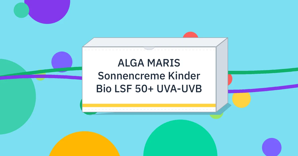 Symbolbild: Packung mit der Aufschrift ALGA MARIS Sonnencreme Kinder Bio LSF 50+ UVA-UVB (PZN 16123207) – Verfügbarkeit und Bezug in Apotheken in Frankfurt am Main