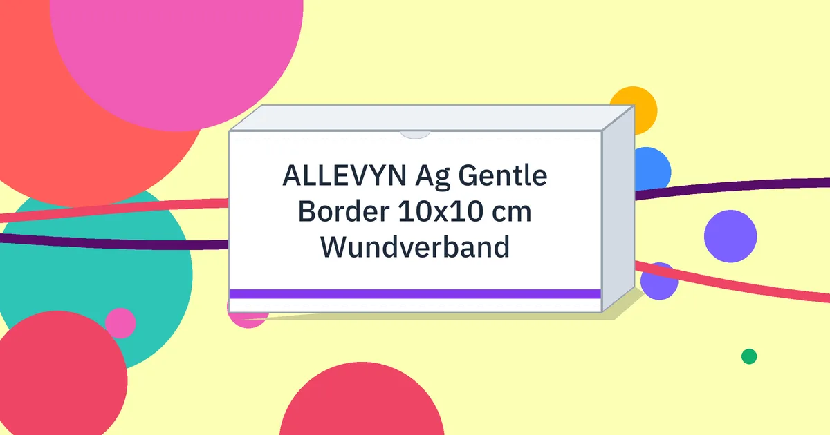 Symbolbild: Packung mit der Aufschrift ALLEVYN Ag Gentle Border 10x10 cm Wundverband (PZN 11667724) – Verfügbarkeit und Bezug in Apotheken in Frankfurt am Main