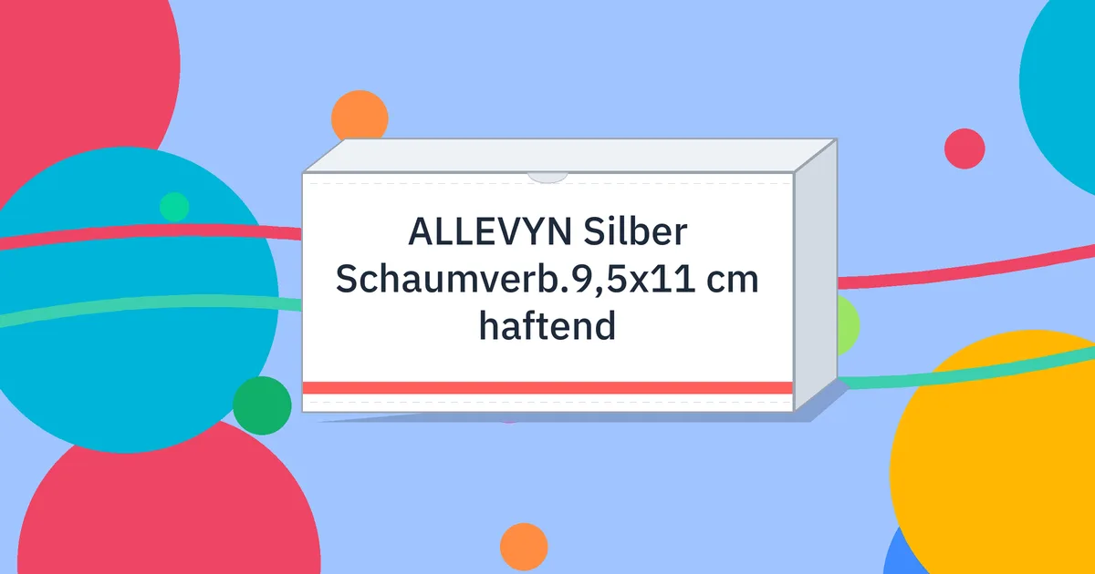 Symbolbild: Packung mit der Aufschrift ALLEVYN Silber Schaumverb.9,5x11 cm haftend (PZN 17831142) – Verfügbarkeit und Bezug in Apotheken in Frankfurt am Main