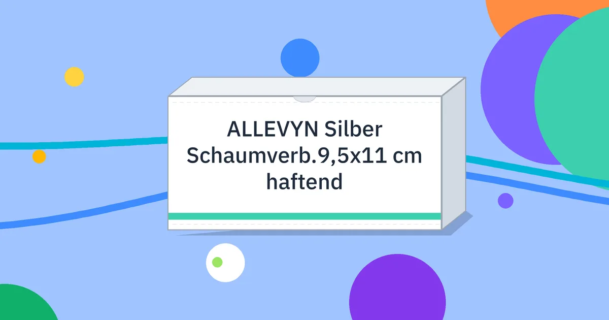 Symbolbild: Packung mit der Aufschrift ALLEVYN Silber Schaumverb.9,5x11 cm haftend (PZN 09686660) – Verfügbarkeit und Bezug in Apotheken in Frankfurt am Main